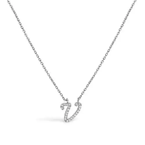HAUS OF BRILLIANCE 10k Gold Diamond Accent Initial Pendant Necklace - White | V